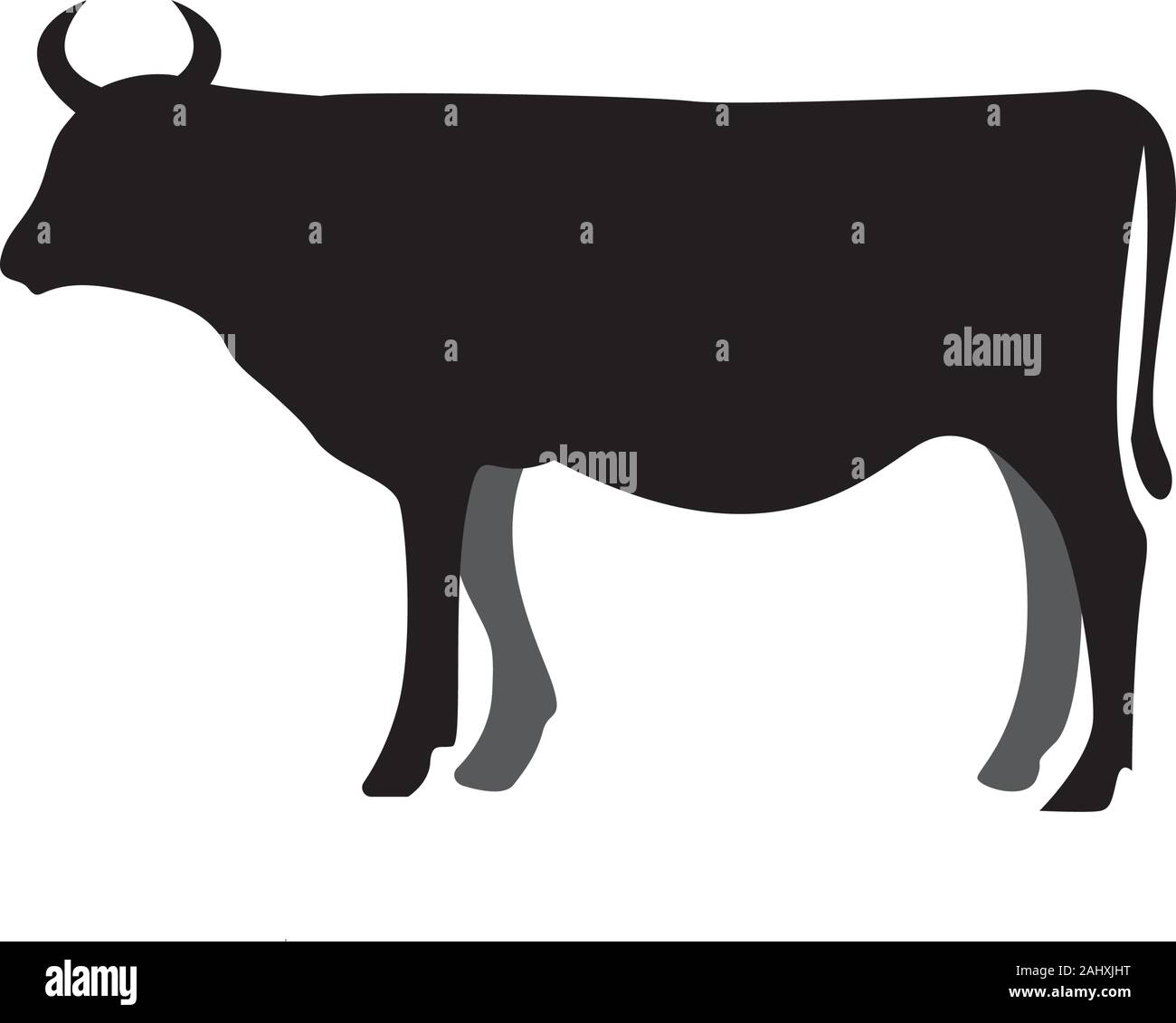 Modèle de conception de l'icône silhouette vache vector isolated Image ...