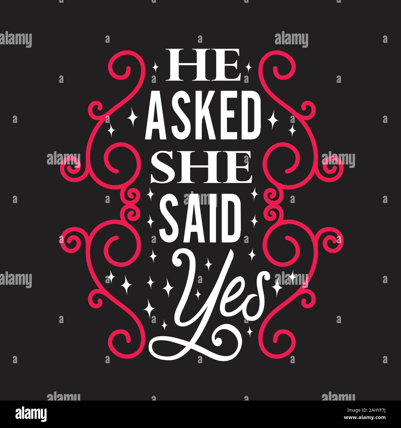 Elle a dit oui Banque d'images vectorielles - Alamy