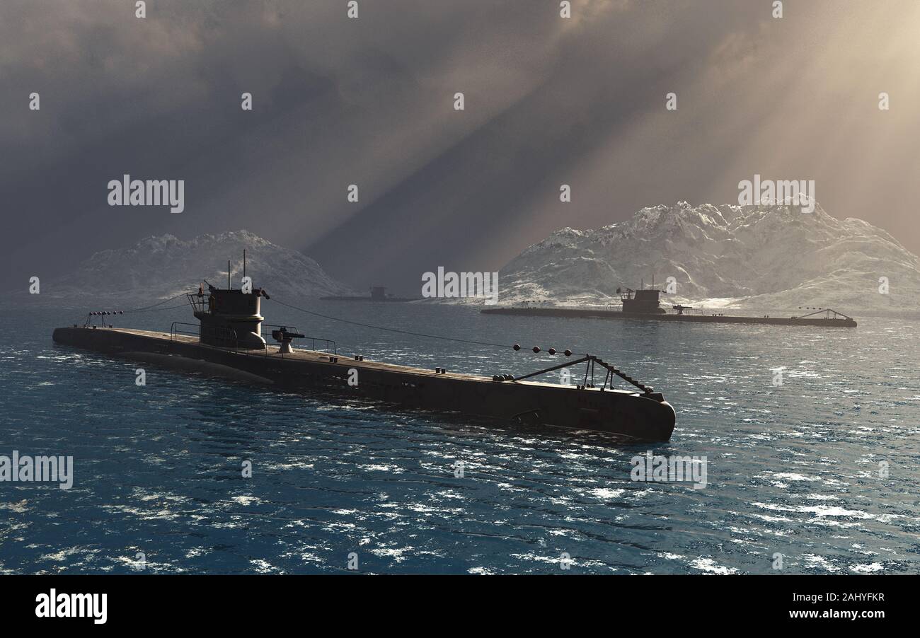 Ww2 marine allemande kriegsmarine sous marins Banque de photographies ...