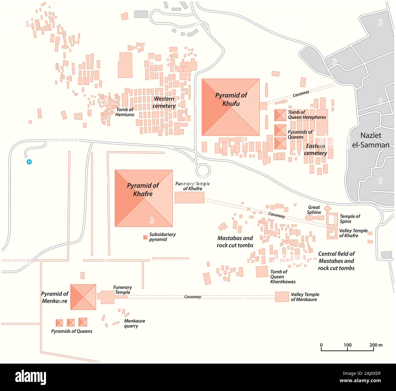 La carte de la pyramide de Gizeh Égypte complexe Image Vectorielle ...