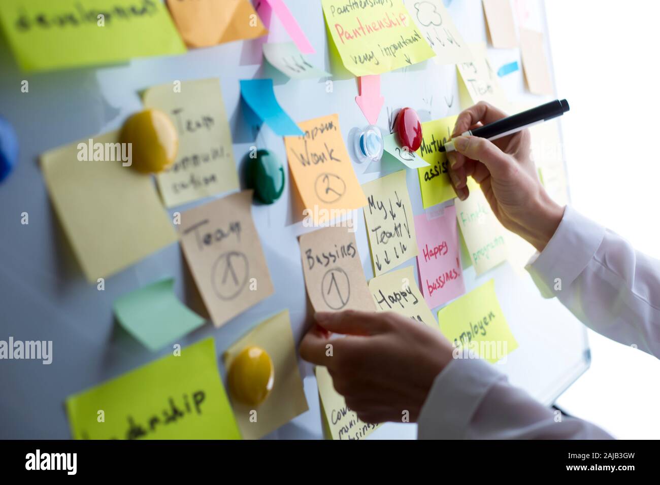 Note post it sur le mur Banque de photographies et d’images à haute ...