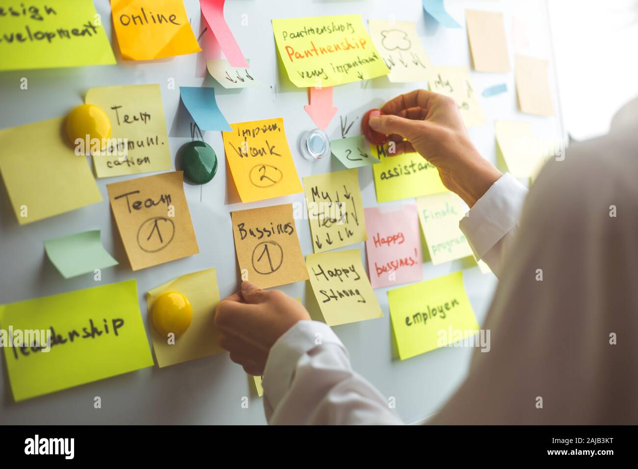 Post It Note On Wall Banque d'image et photos - Alamy