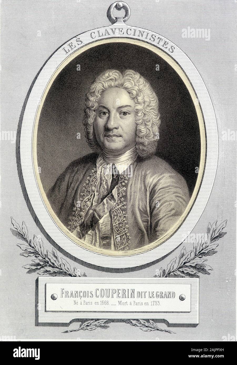 Portrait en médaillon de François Couperin dit Le Grand, s.d. 19e s ...
