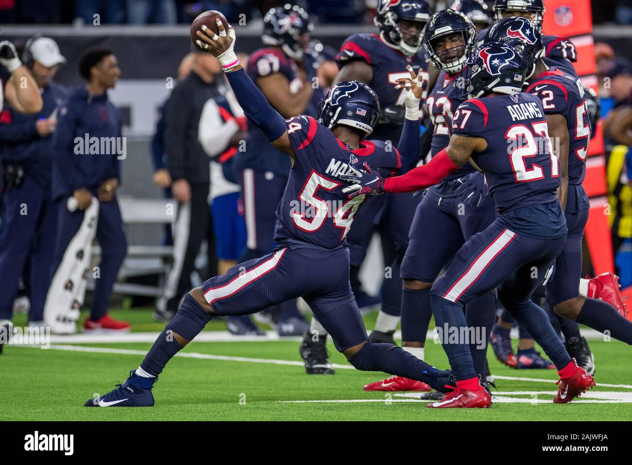 4 janvier 2020 : le secondeur des Houston Texans Jake Martin (54 ...