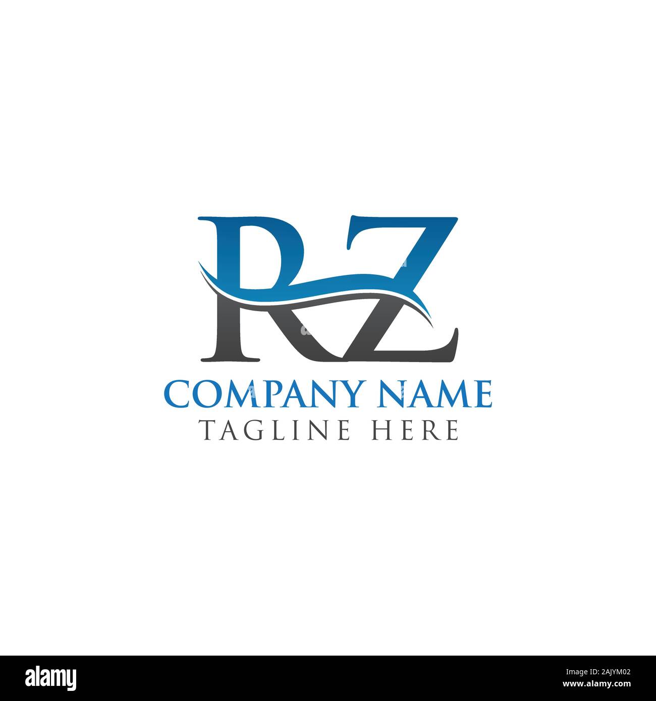 Lettre initiale RZ Logo Design Vector Modèle. RZ Lettre Logo Design ...