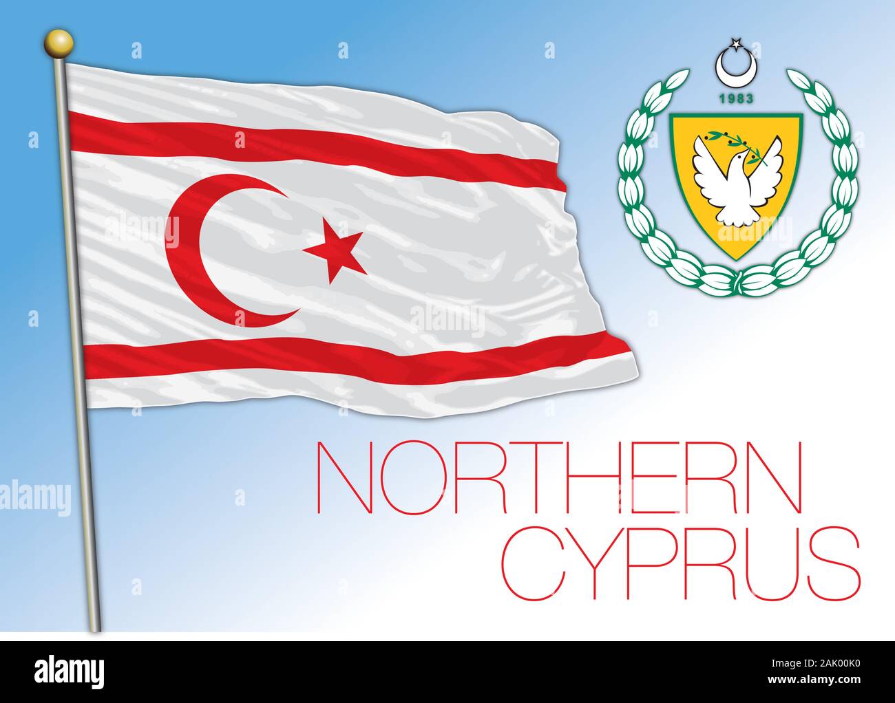 Drapeau officiel et armoiries cyprus Banque d'images vectorielles - Alamy