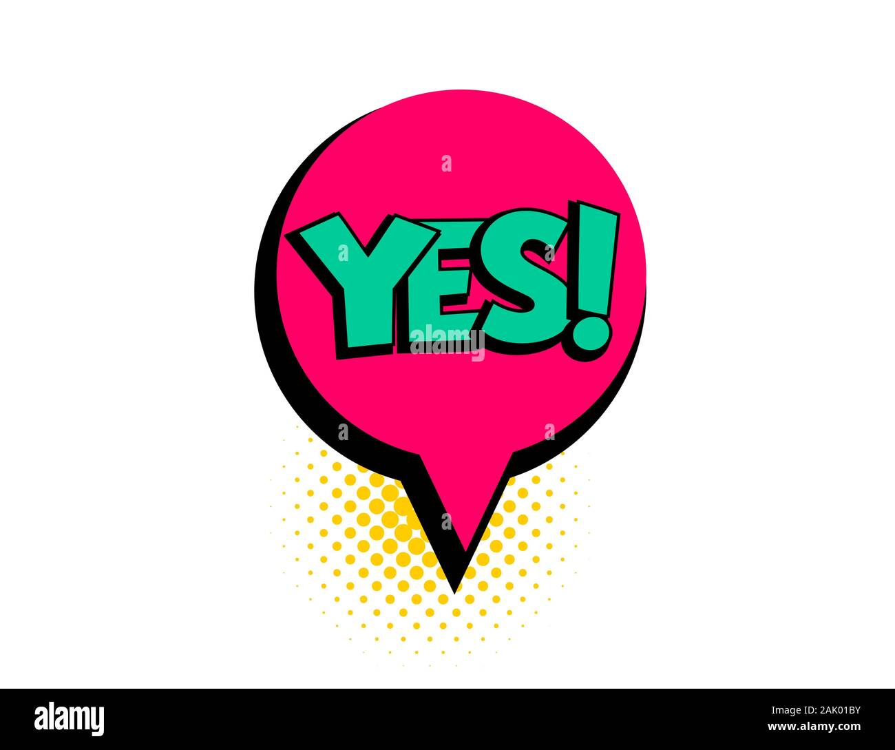 Cartoon Yes Symbol Bubble Banque d'image et photos - Alamy