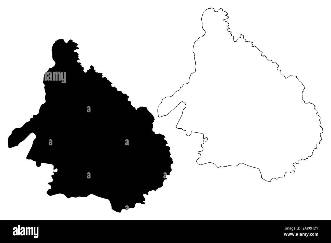 Malkerns (Districts de Lesotho, Royaume du Lesotho) map vector ...