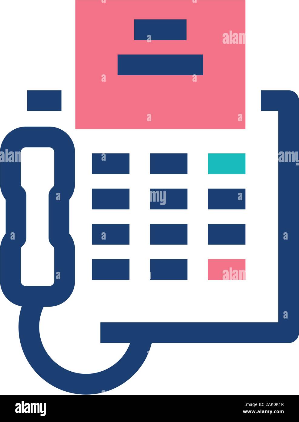 Fax avec téléphone et papier design, un message courriel courrier ...