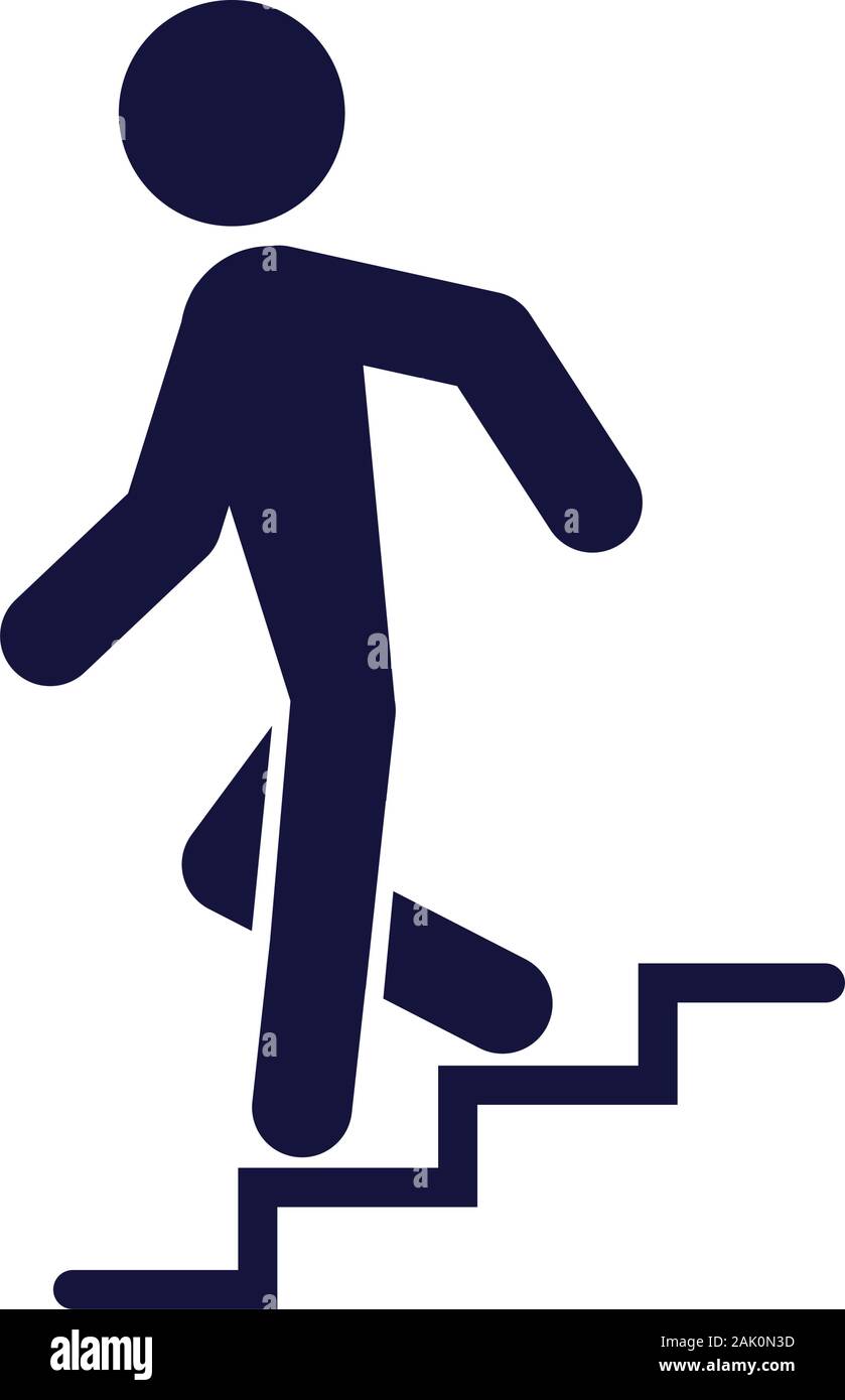 Homme qui descend un escalier Banque d'images vectorielles - Alamy