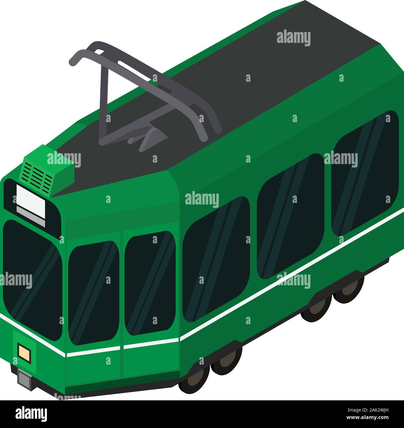 Tramway vert Banque d'images vectorielles - Alamy