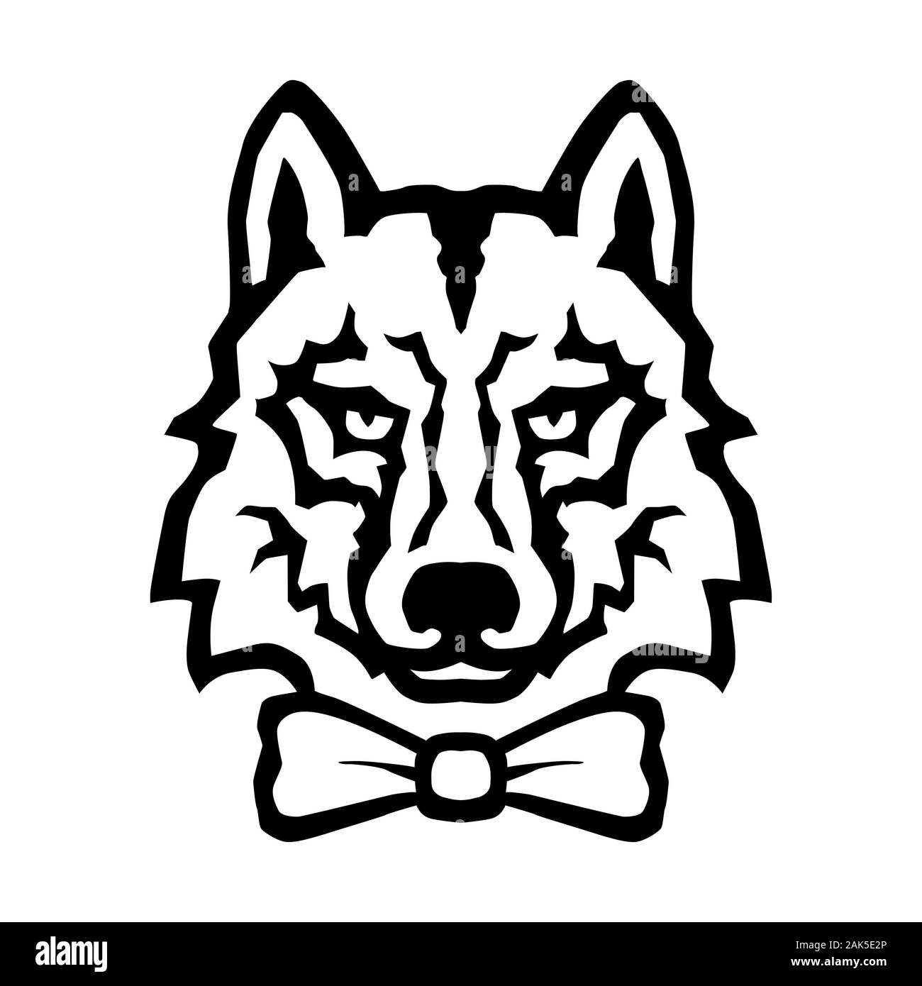 Tête de loup avec bow logo vector (31 Photo Stock - Alamy