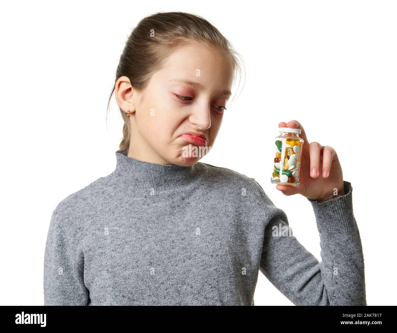 Réaction allergique, éruption de peau, fermer la vue portrait d'un ...