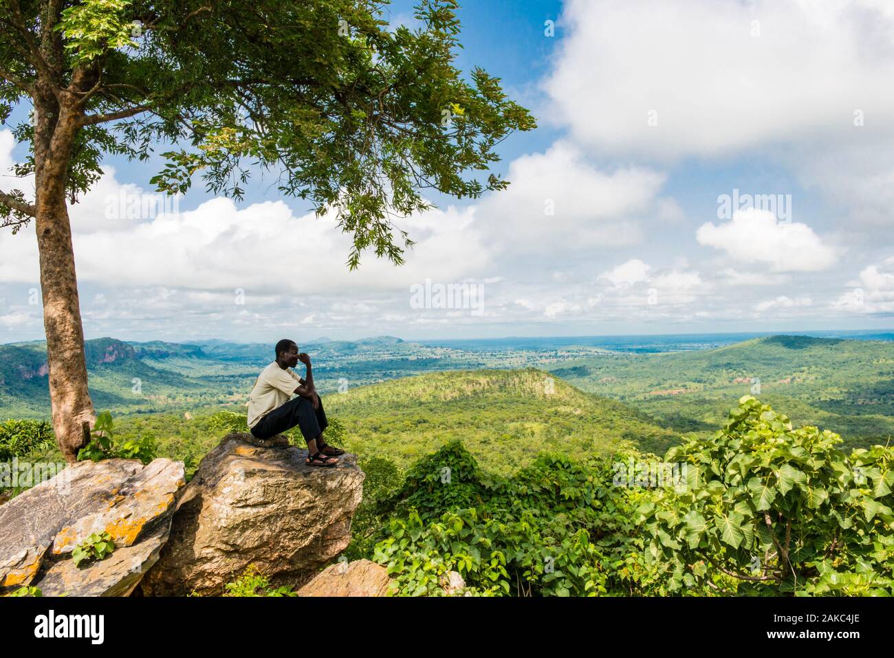 Le Bénin, district du nord de l'Atacora, montagnes, vue panoramique sur ...
