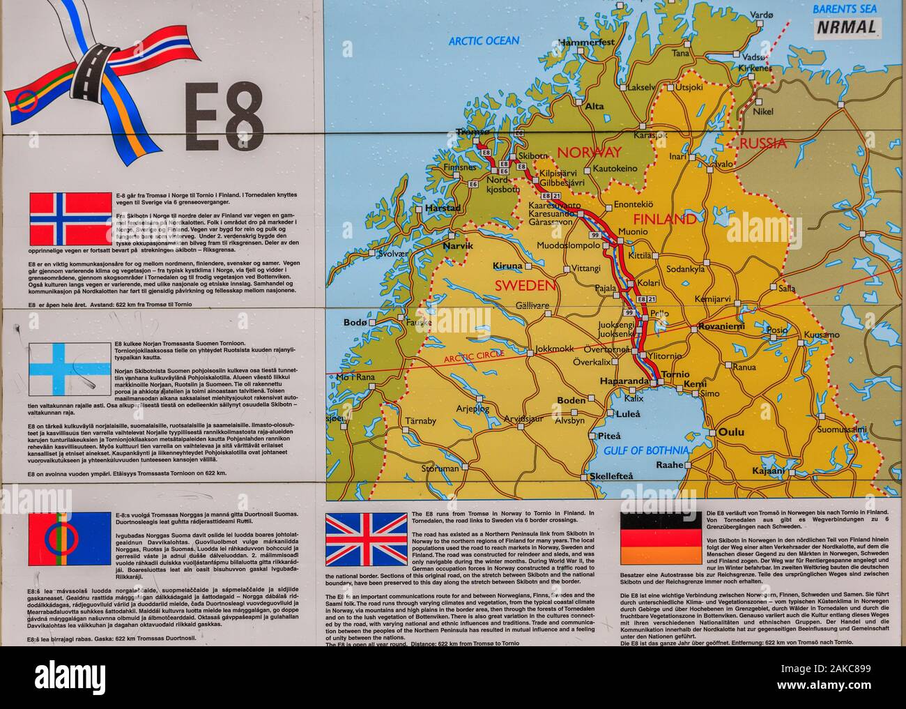 La route E8 Les cartes d'information routière à Tromsø Municipalité ...