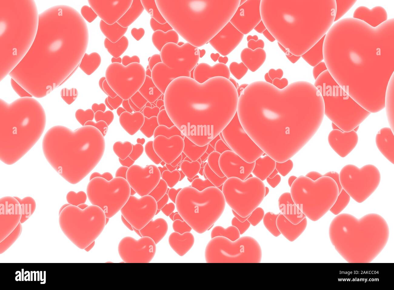 Illustration 3D render coeur battant sur fond blanc. Symboles de l ...