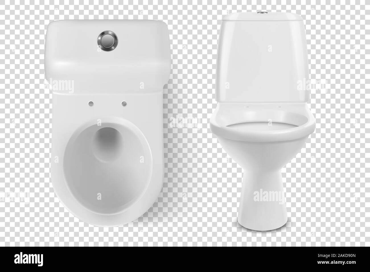 Vector 3D réaliste toilettes en céramique blanche Icon Set libre isolé ...