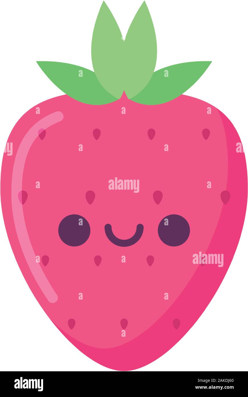Conception, dessin animé de fraise Kawaii cute expression drôle de ...