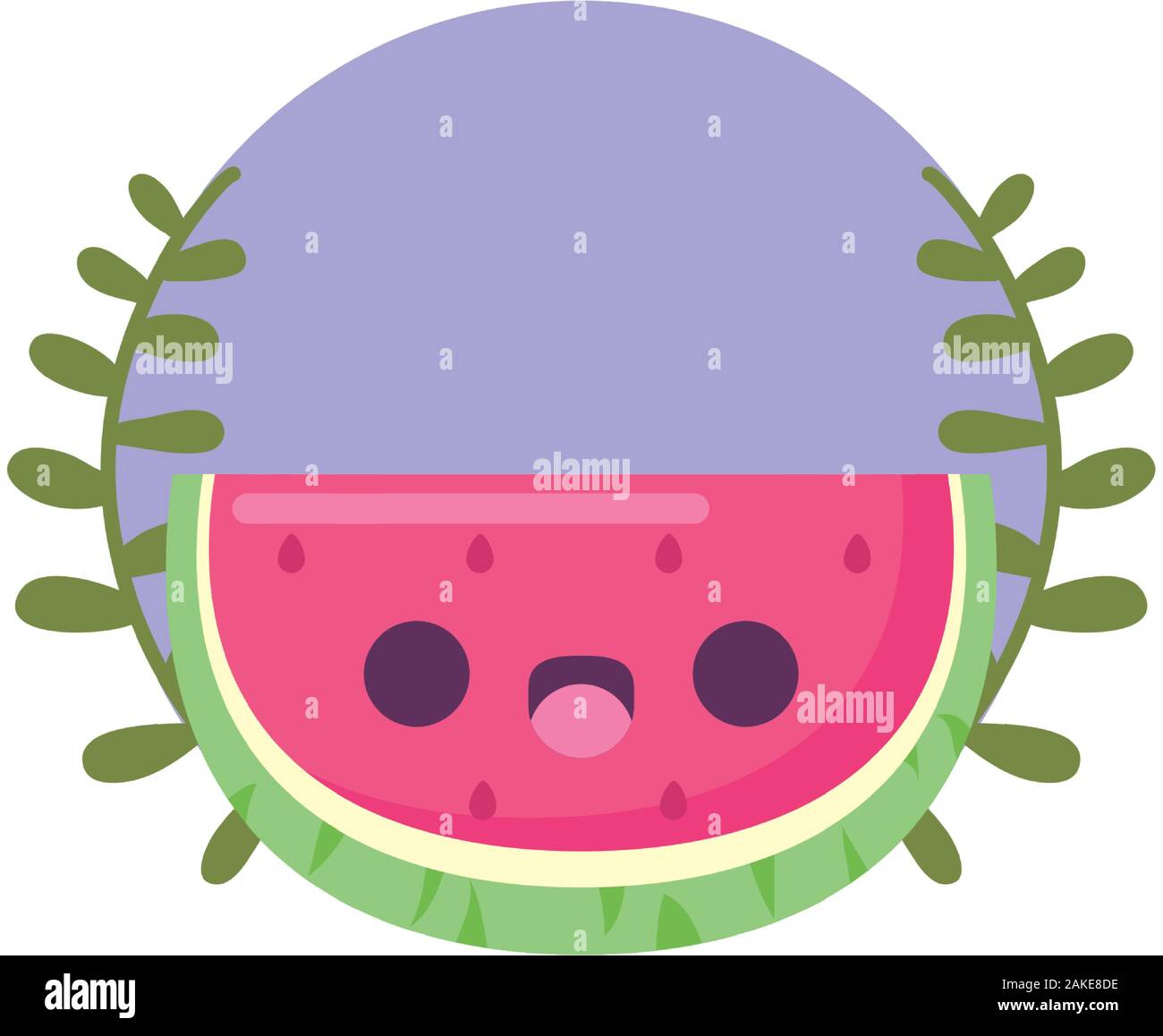 Fruits pastèque cartoon design, expression Kawaii mignon petit ...
