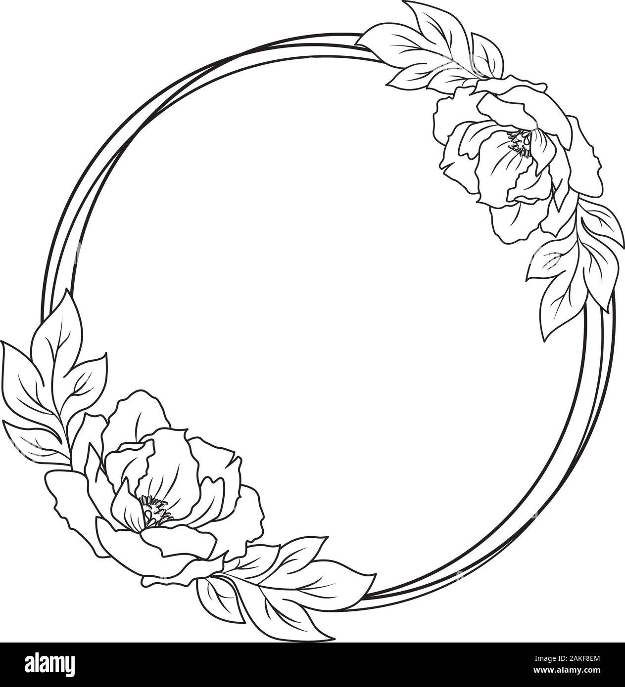 Cercle Floral wreath, fleurs pour mariage, carte d'anniversaire Image ...