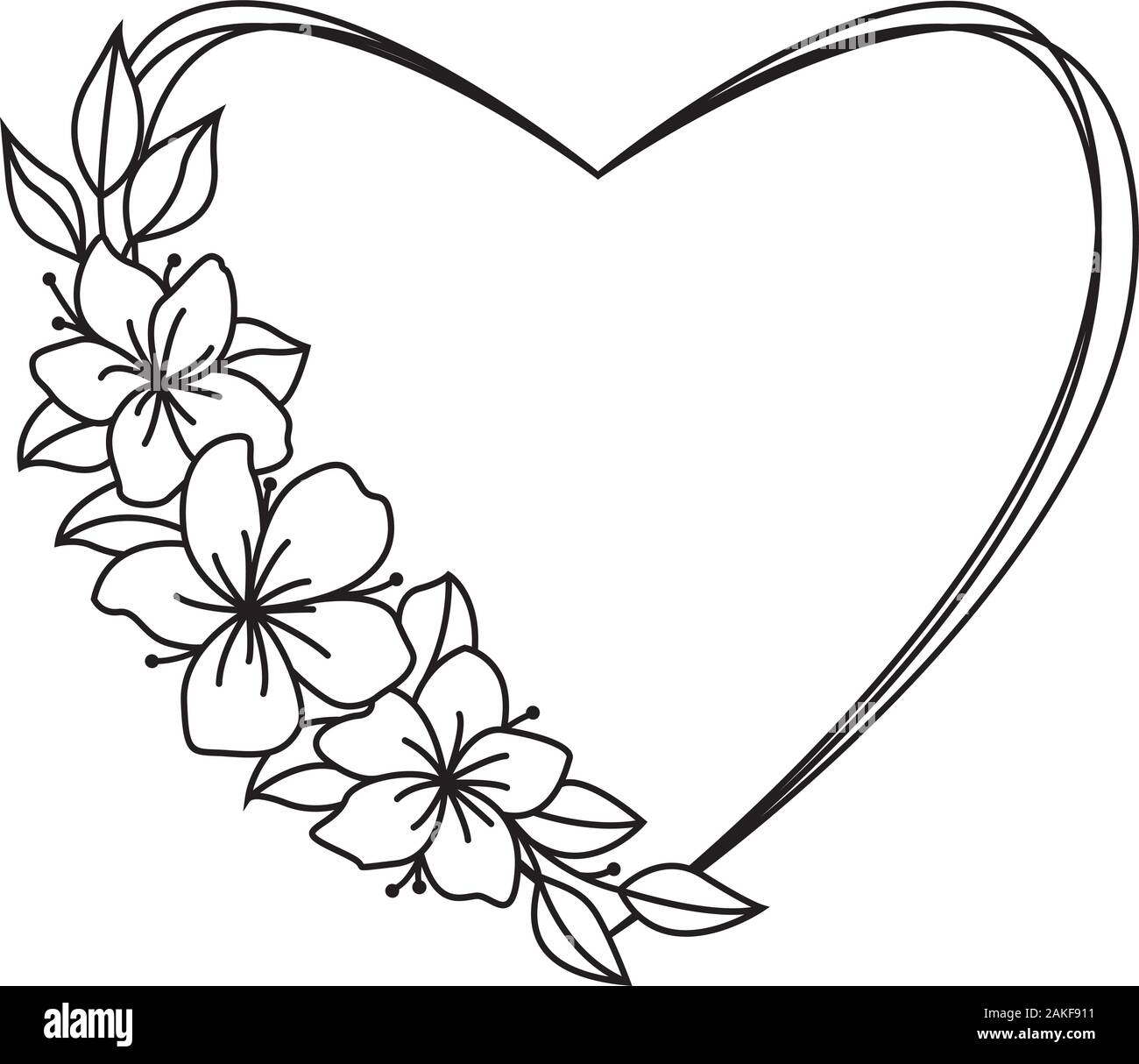 Couronne de fleurs, fleurs heart frame pour part de mariage, carte d ...