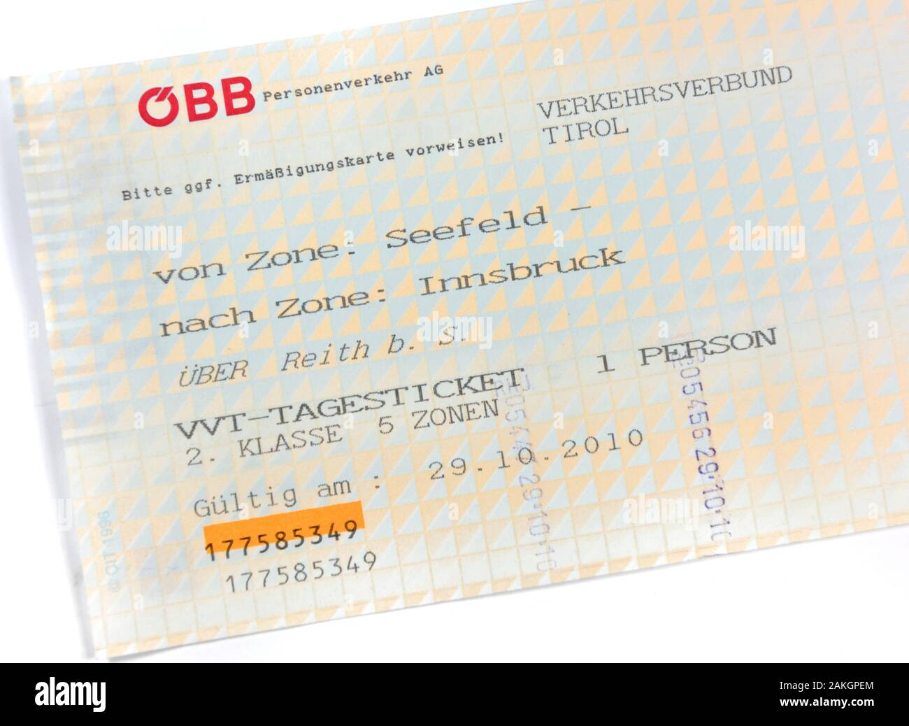 Billet de train Banque d'image et photos - Alamy