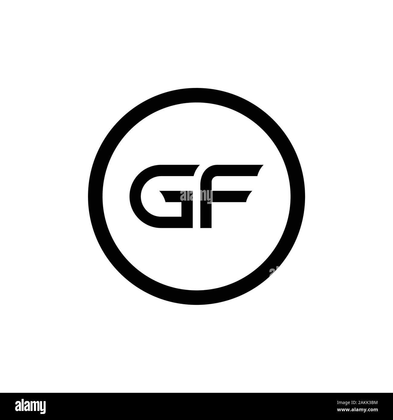 GF initiale Lettre Logo mixte. Conception de Logo Type GF Lettre modèle ...