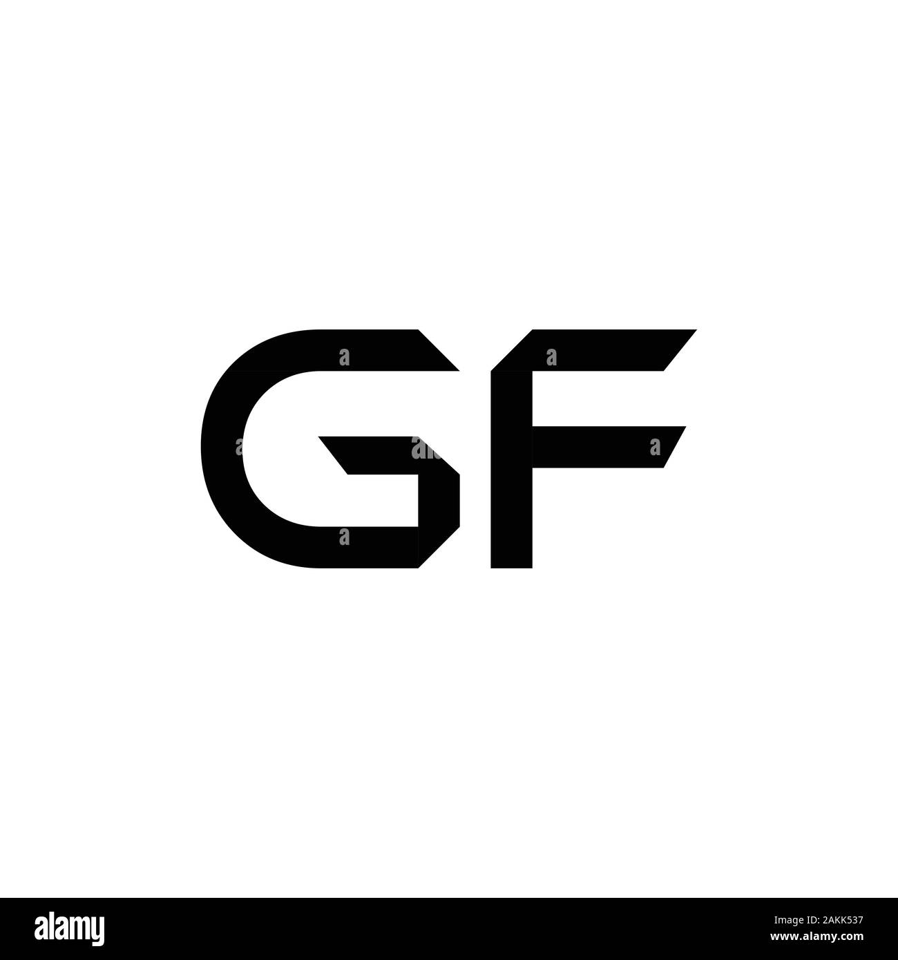 GF initiale Lettre Logo mixte. Conception de Logo Type GF Lettre modèle ...