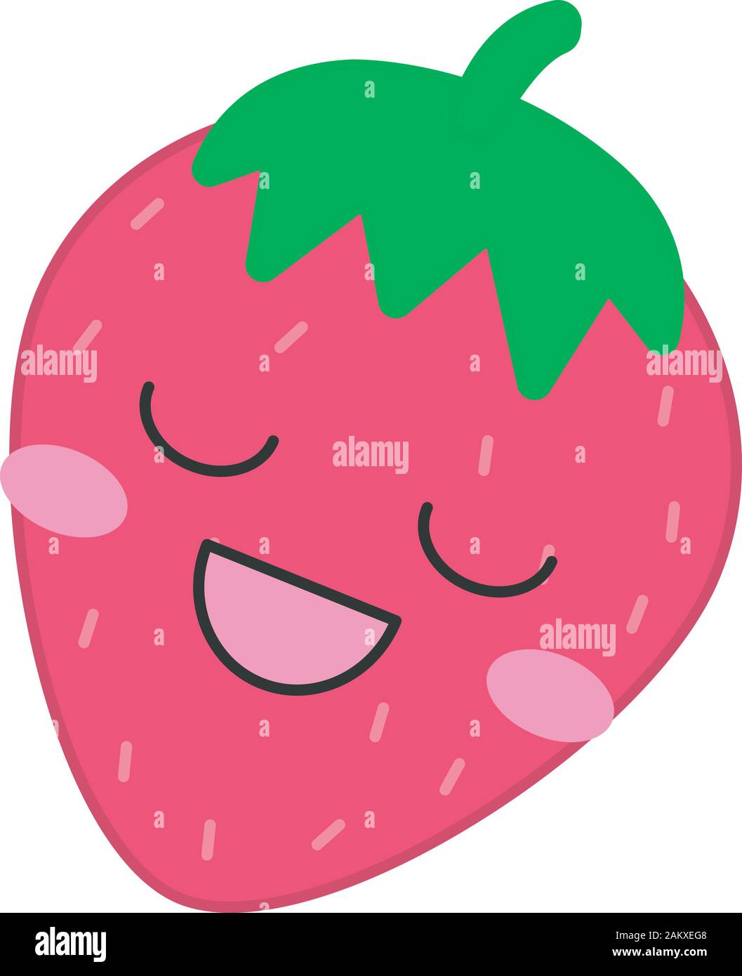 Kawaii cute fraise caractère vectoriel. Détendu, soulagé berry avec ...