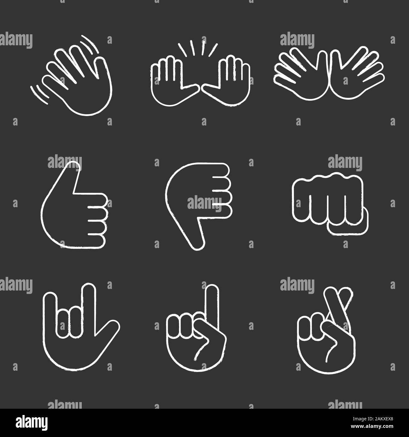 Les doigts font des signes Banque d'images noir et blanc - Alamy
