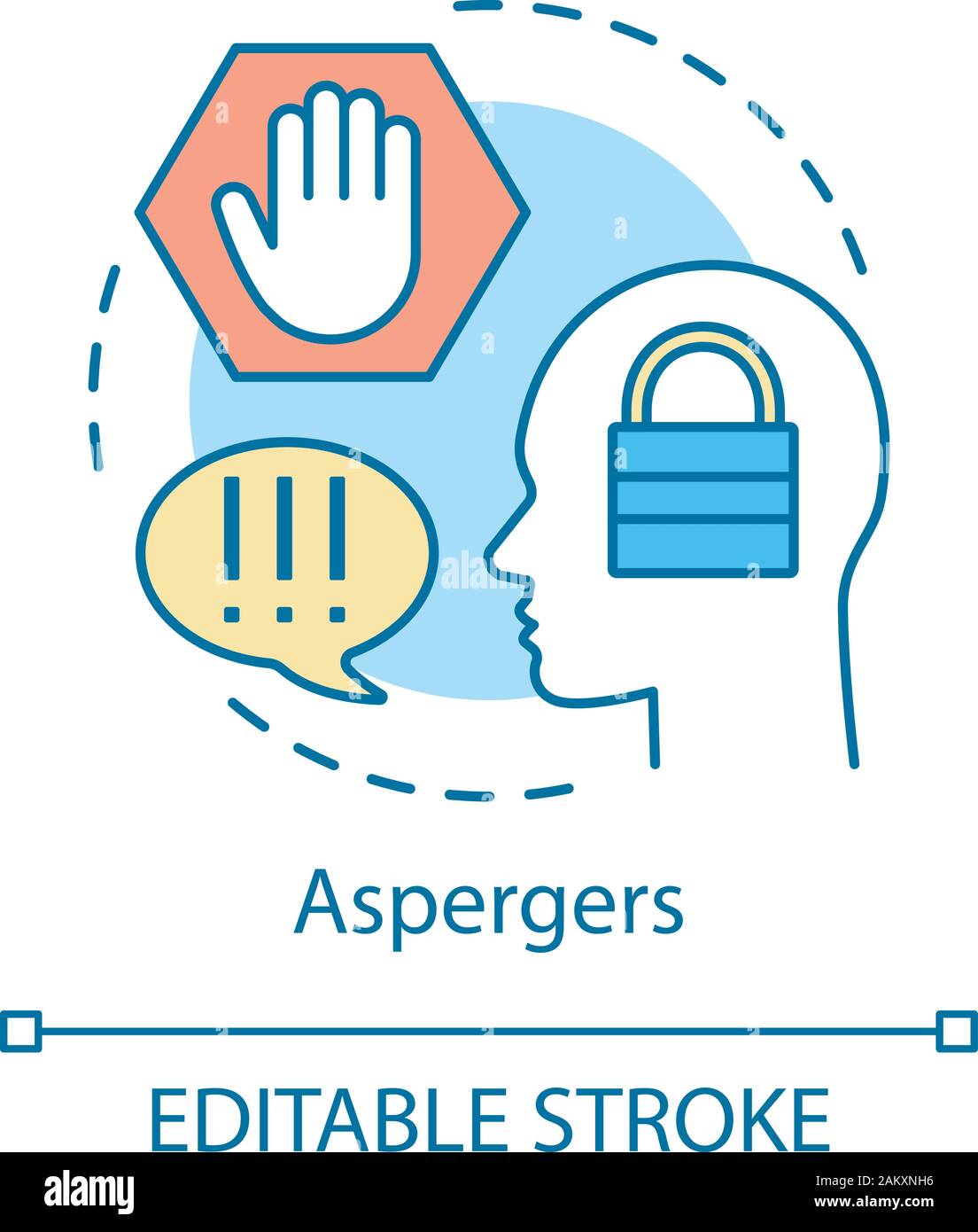 Le syndrome d'Asperger concept icône. Trouble du développement idée ...