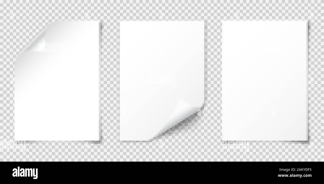 Feuille de papier vierge réaliste avec ombre en format A4 isolé sur ...