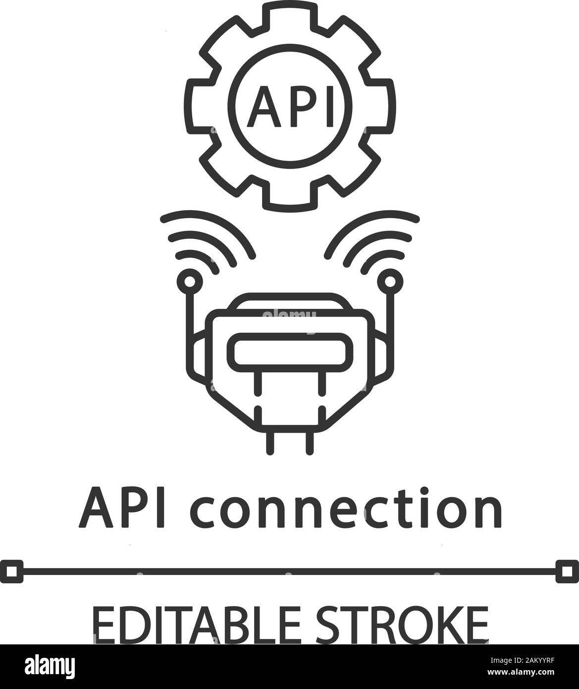 Connexion API icône linéaire. Interface de programmation de l ...