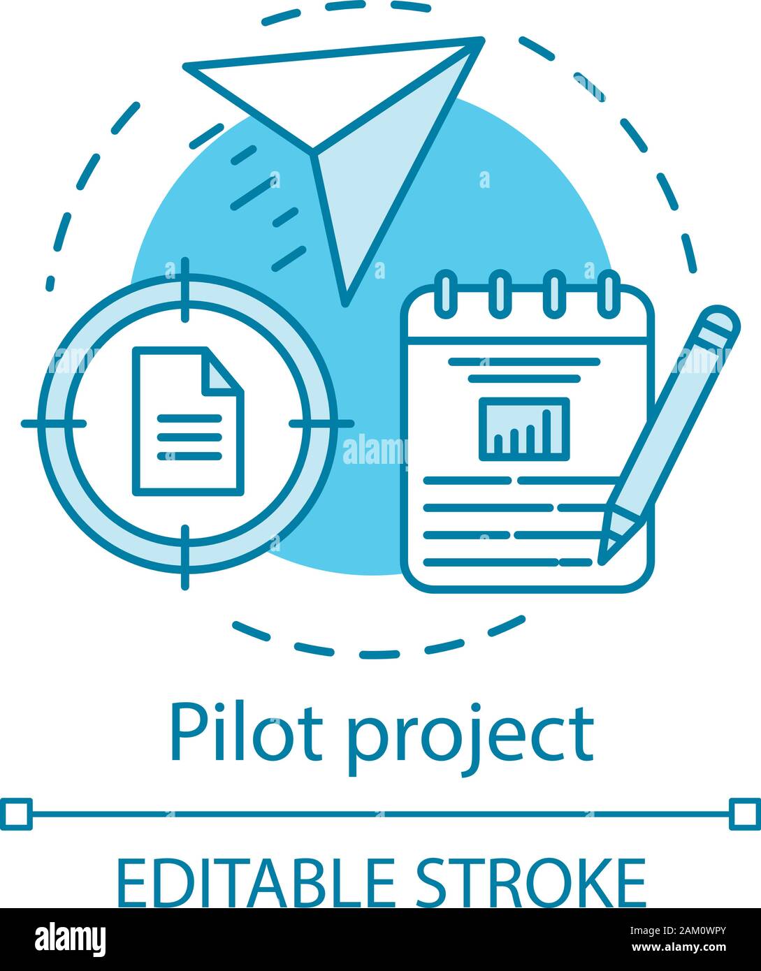 L'icône de concept de projet pilote. Le démarrage. Plan d'affaires ...