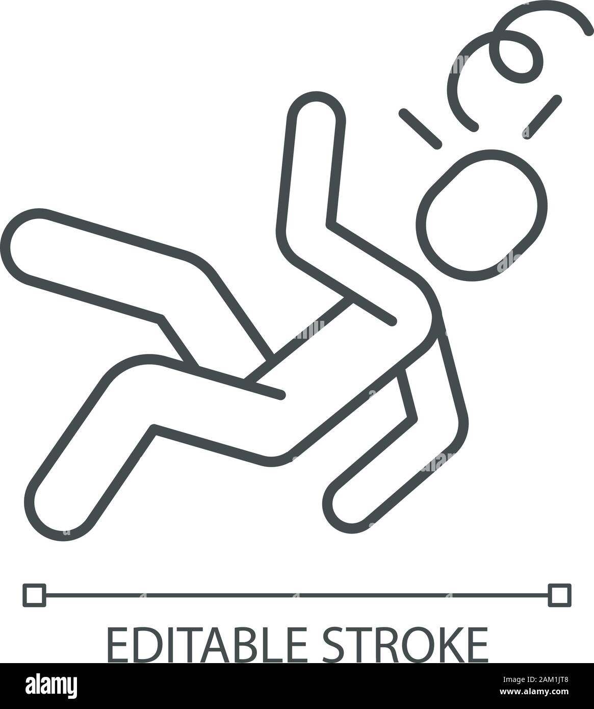 Des Évanouissements, étourdissements icône linéaire. Perte de ...