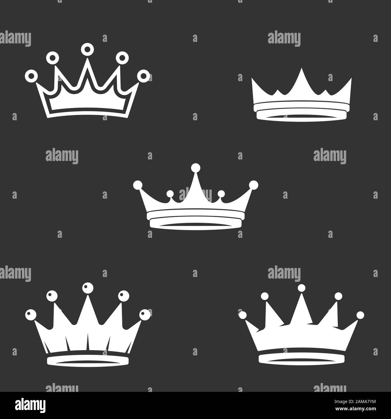 Série des symboles de la Couronne. Vector icons collection Image ...