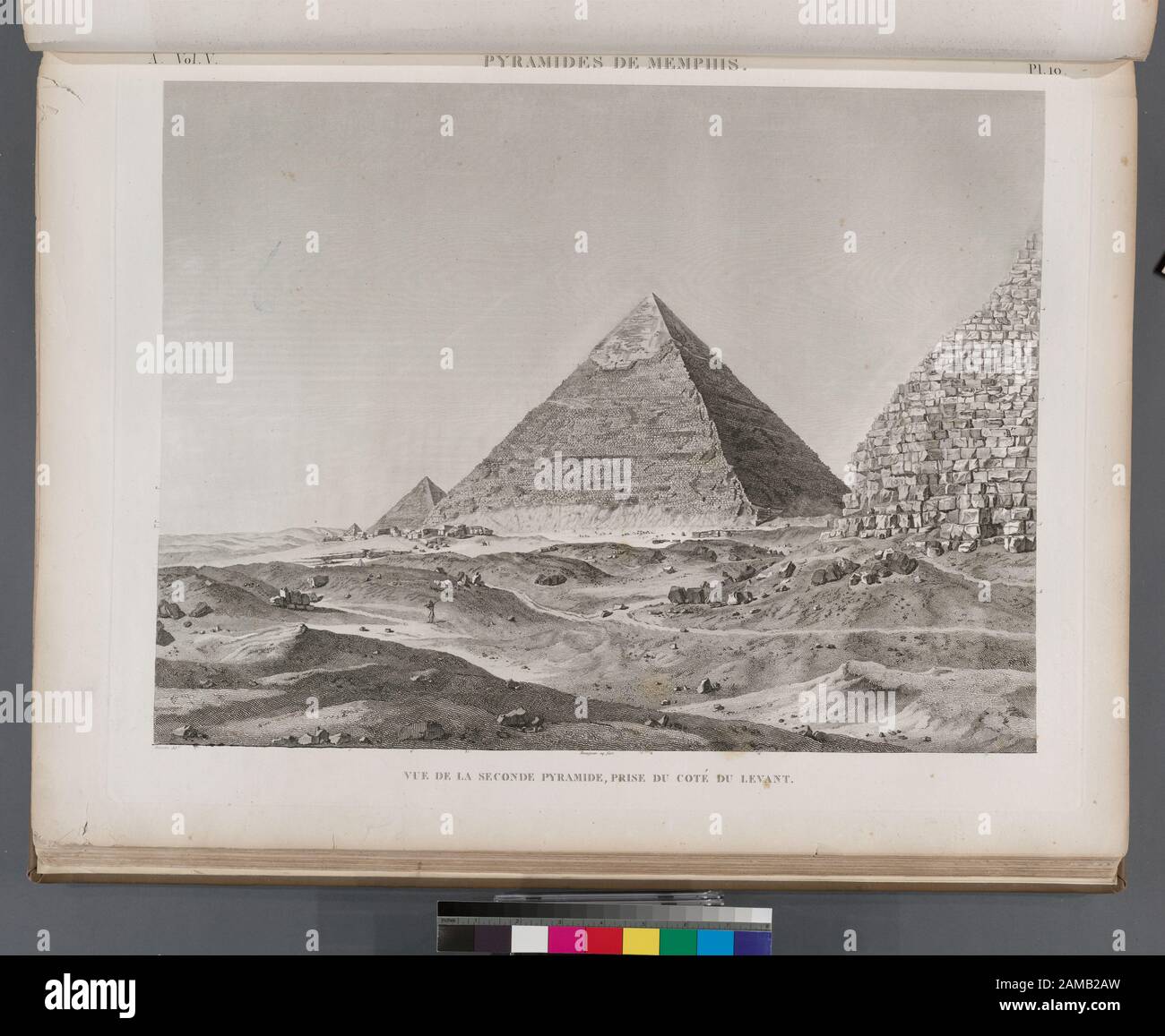 Pyramides de Memphis vue de la seconde pyramide, levier du côté du ...