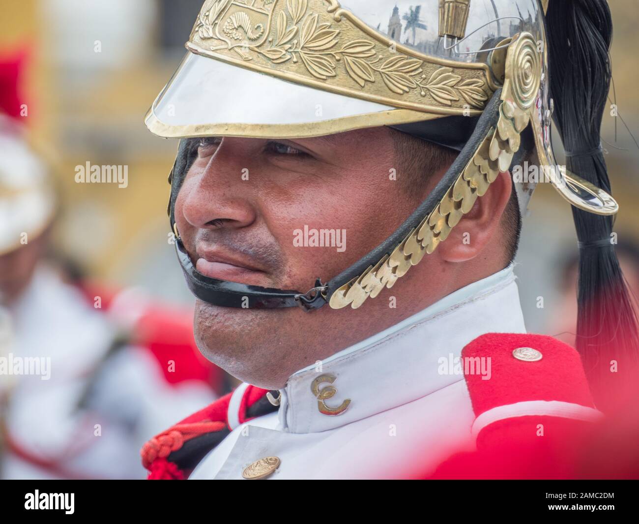 Lima, Pérou - 12 décembre 2019: Portrait d'une garde du Palais ...