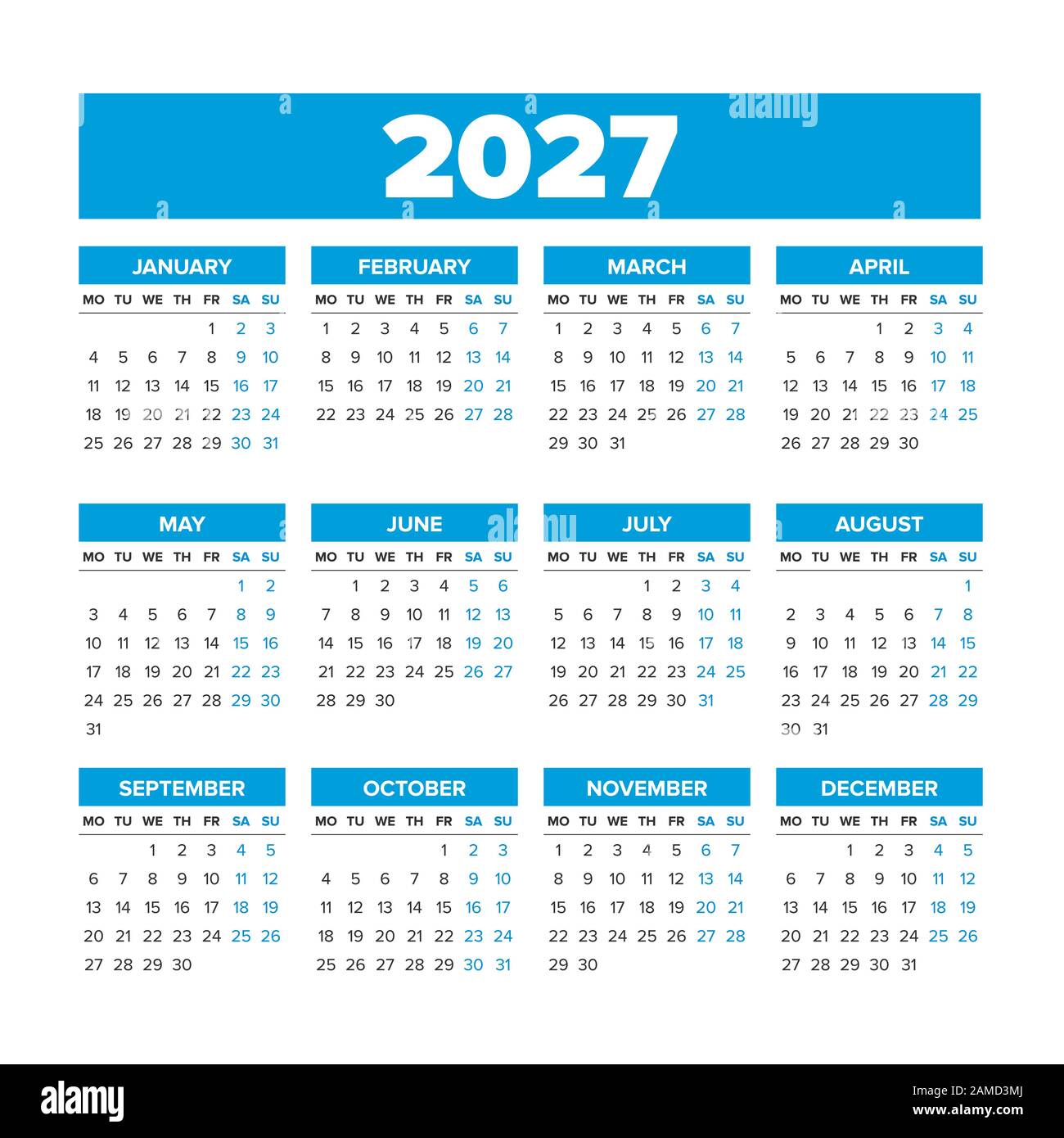 Calendrier 2027 Banque de photographies et d’images à haute résolution ...