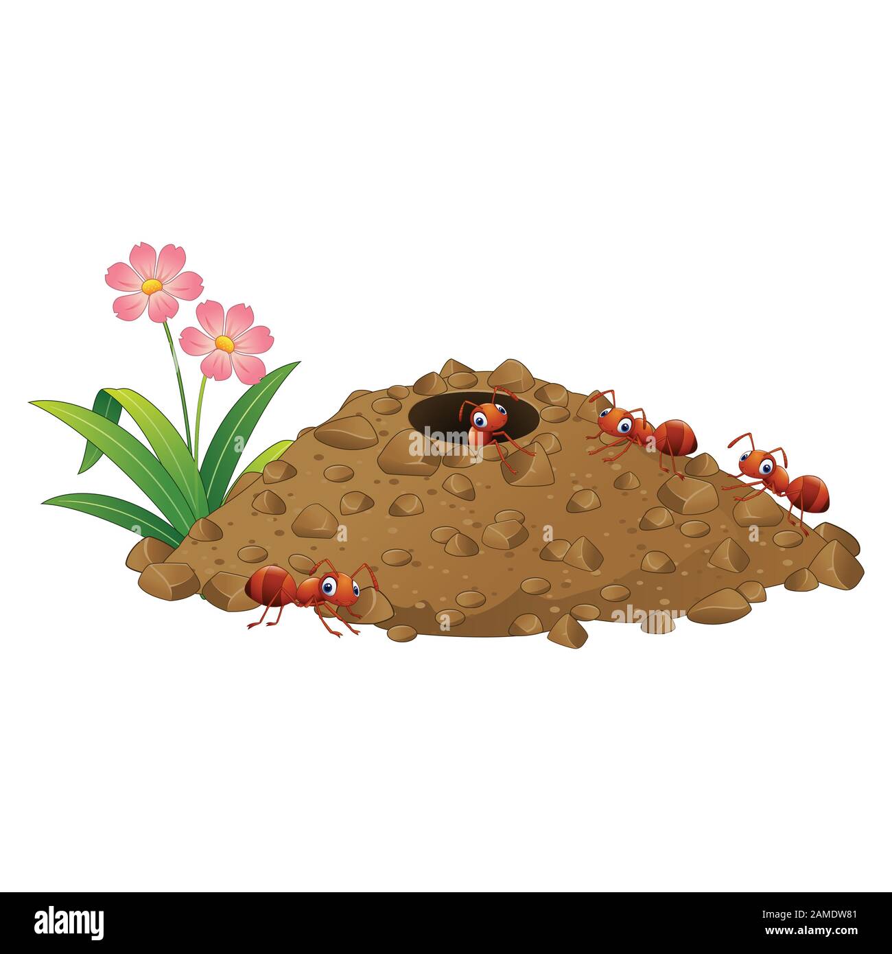 Colonie de fourmis Cartoon et ant hill Image Vectorielle Stock - Alamy