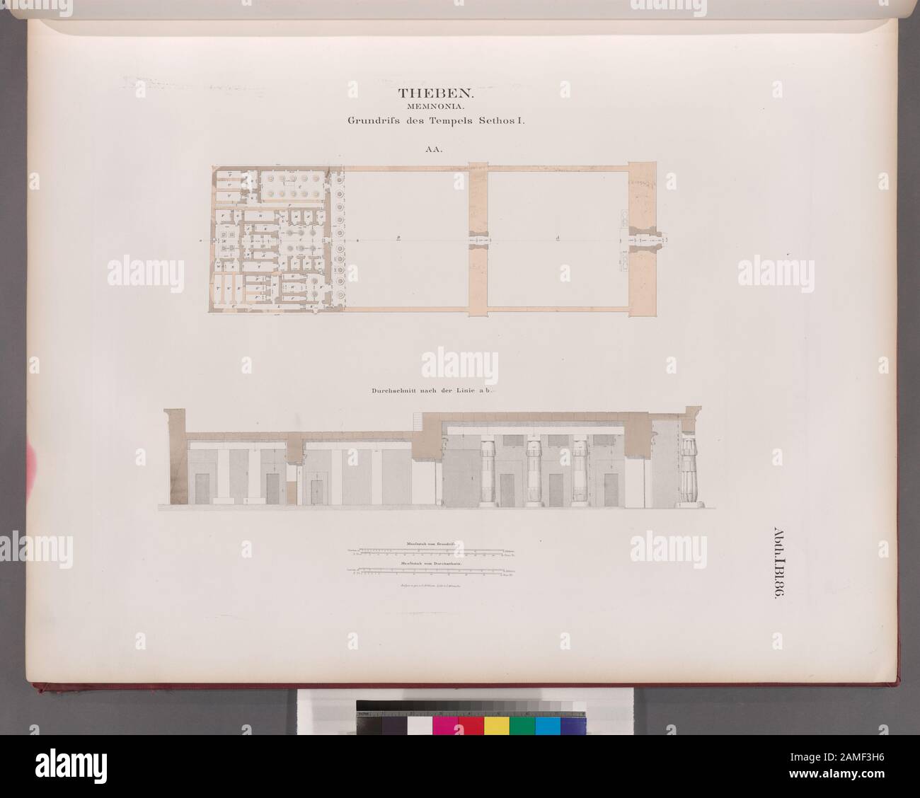 Theben (Thèbes) Memnonia- Grundriss Des Tempels Setos I Theben [Thèbes ...