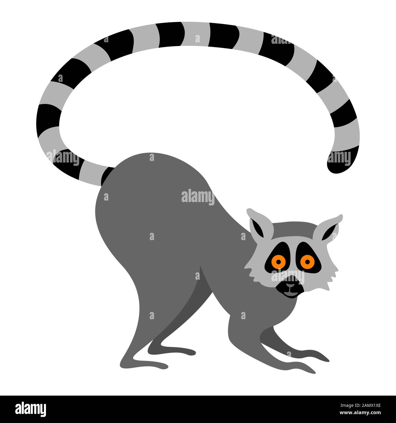 Mignonne cilur crouching au sol. Caricature Madagascar animal isolé sur ... Mignonne cilur crouching au sol. Caricature Madagascar animal isolé sur ...