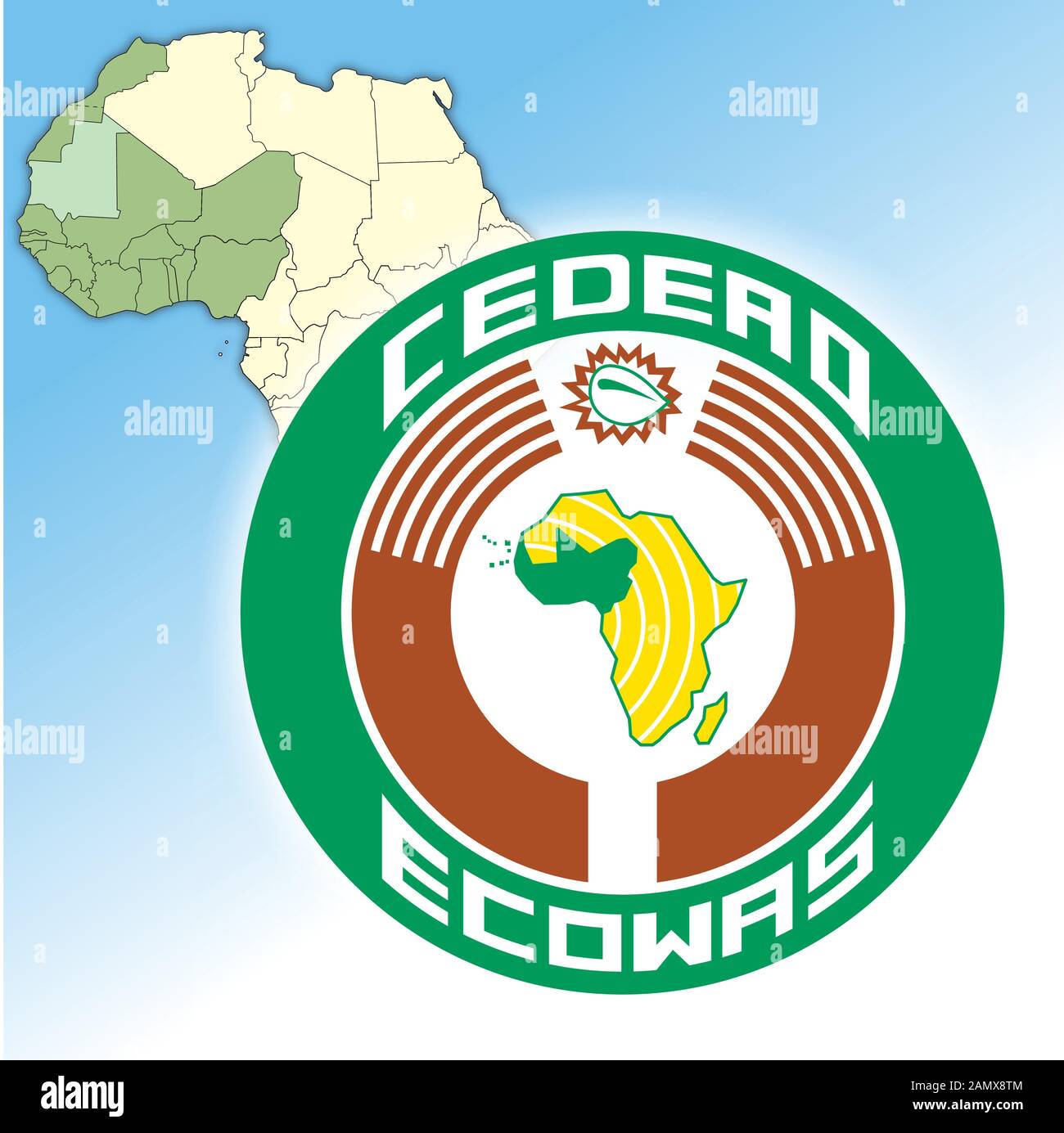 Communauté économique des États de l'Afrique de l'Ouest, logo CEDEAO de ... Communauté économique des États de l'Afrique de l'Ouest, logo CEDEAO de ...