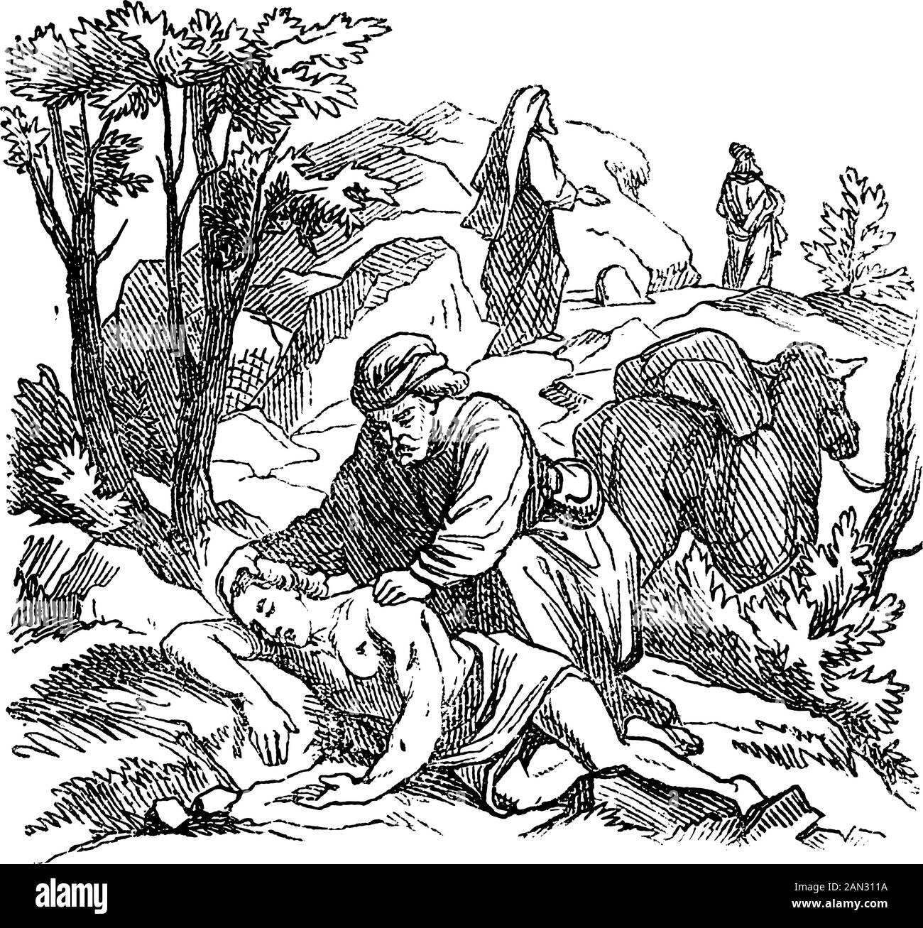 Parable of the good samaritan Banque d'images vectorielles - Alamy