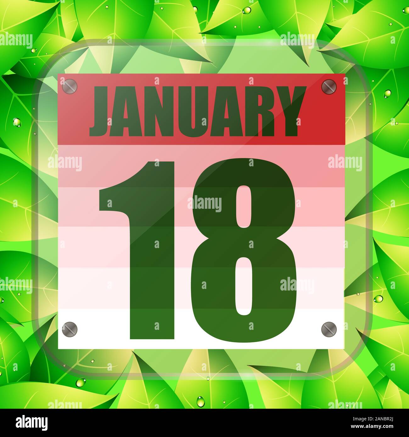 L'icône le 18 janvier. Pour la planification jour important. Bannière ...