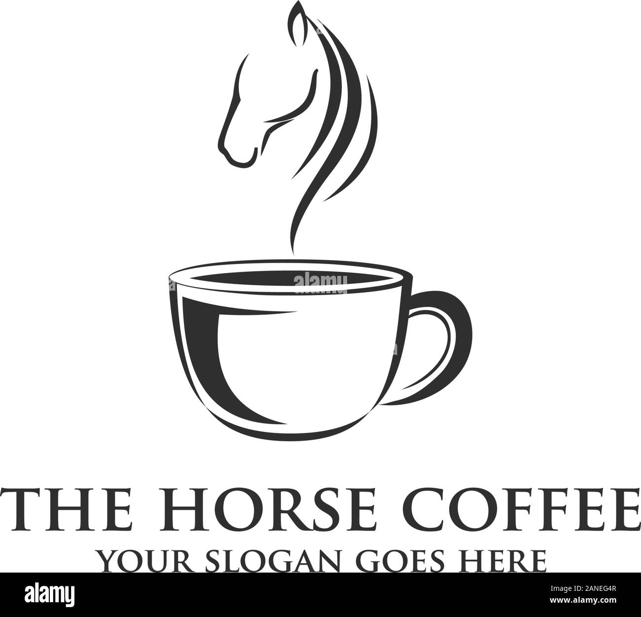 Le cheval logo café café, inspiration store logo template Image ...