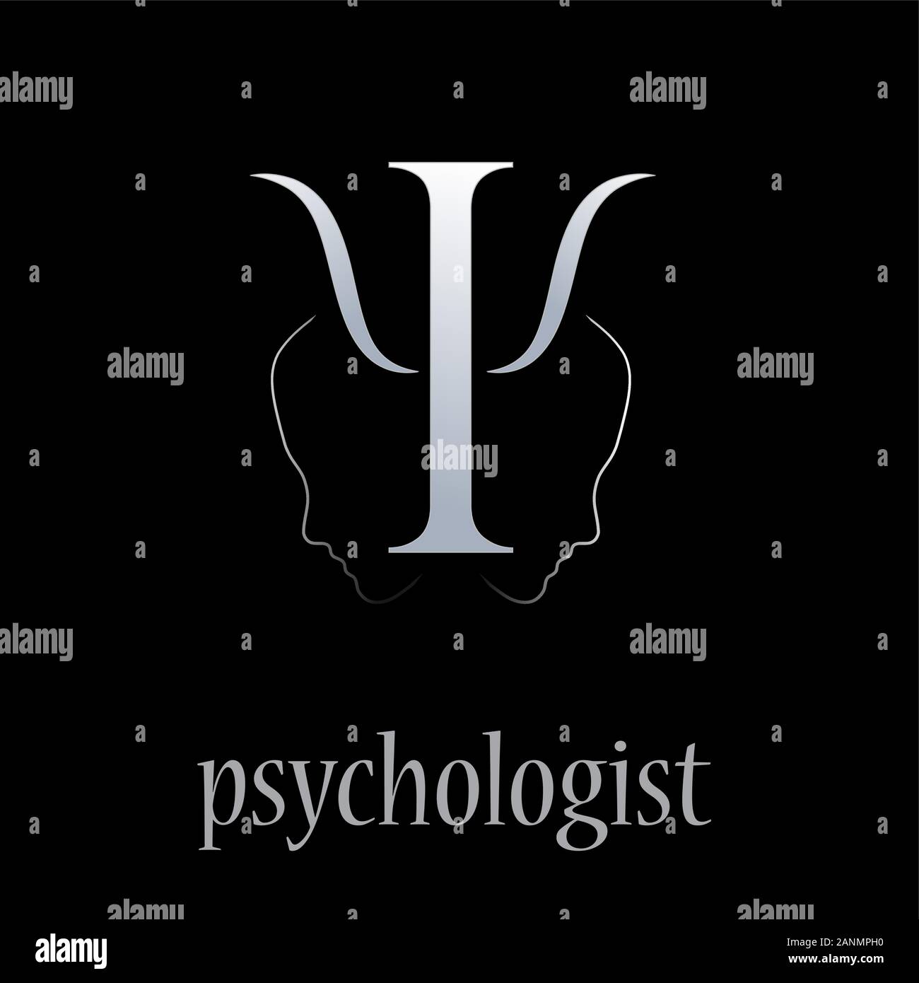 Psychologue logo Banque d'images vectorielles - Alamy