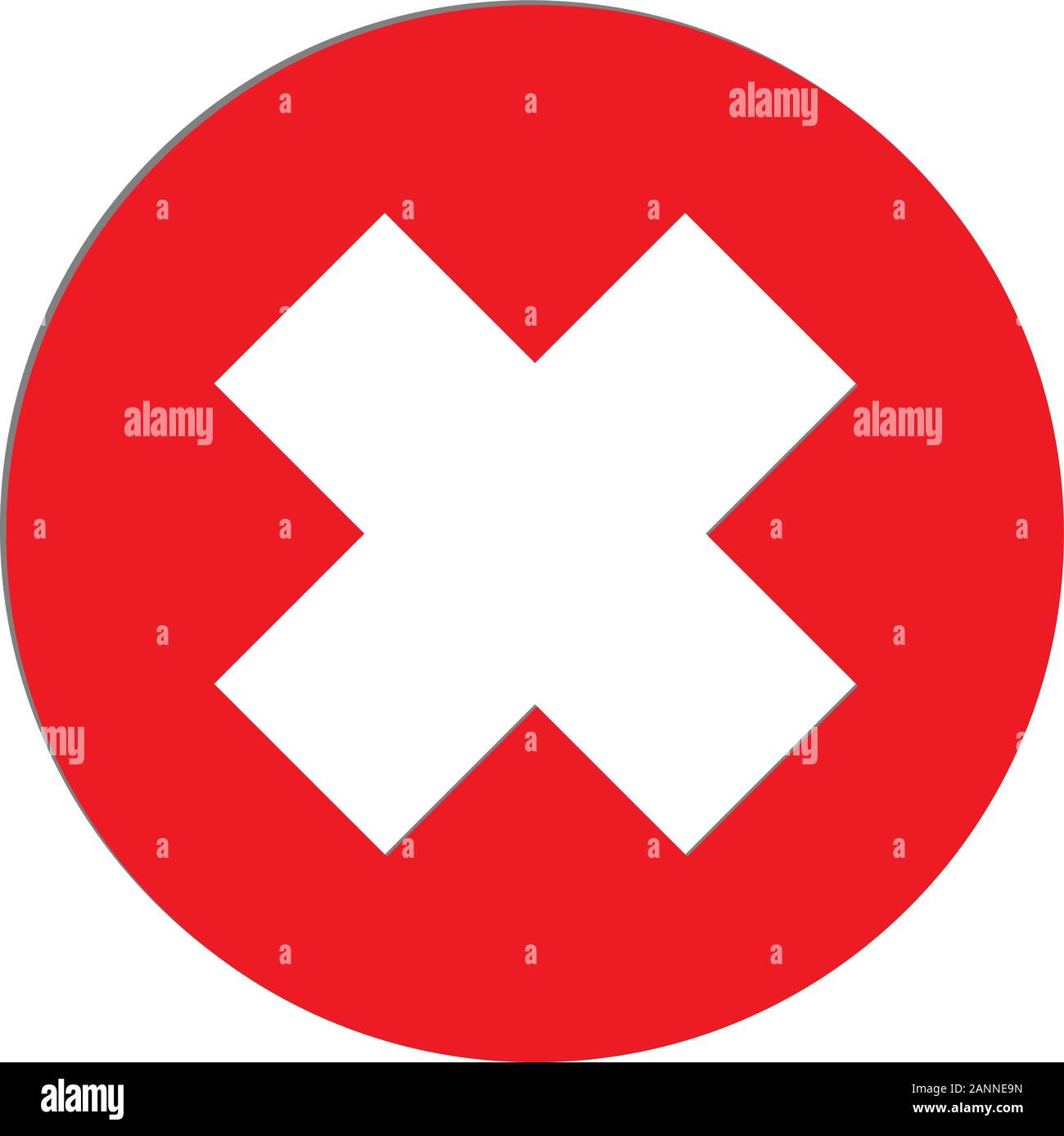 Bouton croix rouge refuser Banque d'images vectorielles - Alamy
