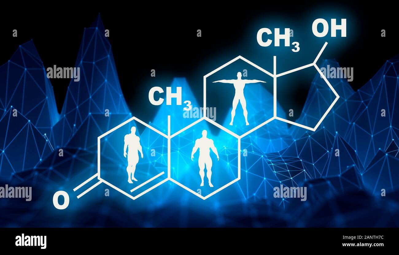 Formule Moléculaire Chimique De La Testostérone Dhormone Illustration