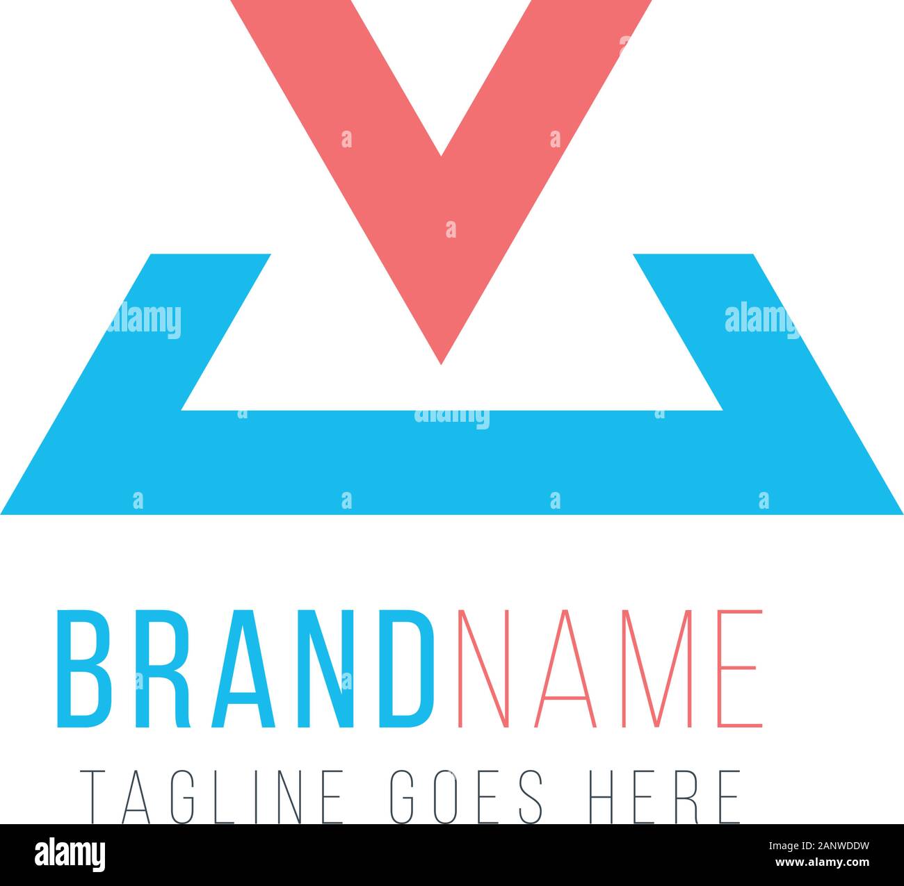 Logo typographique géométrique Modèle de lettre V Symbole. L ...